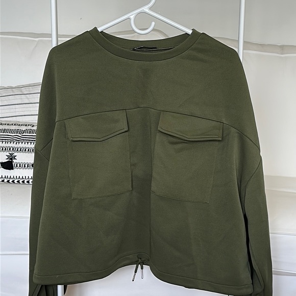 SHEIN | Tops | Size L Army Green Shein Sweatshirt | Poshmark